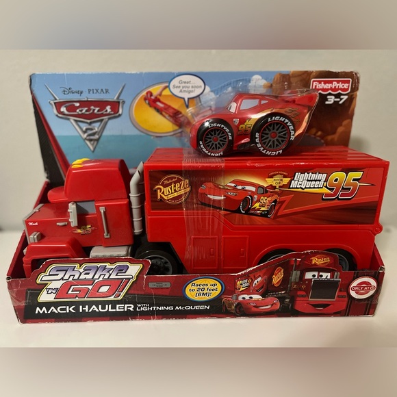 Disney | Toys | Rare Disney Pixar Cars Shake N Go Mac Truck Lightning ...